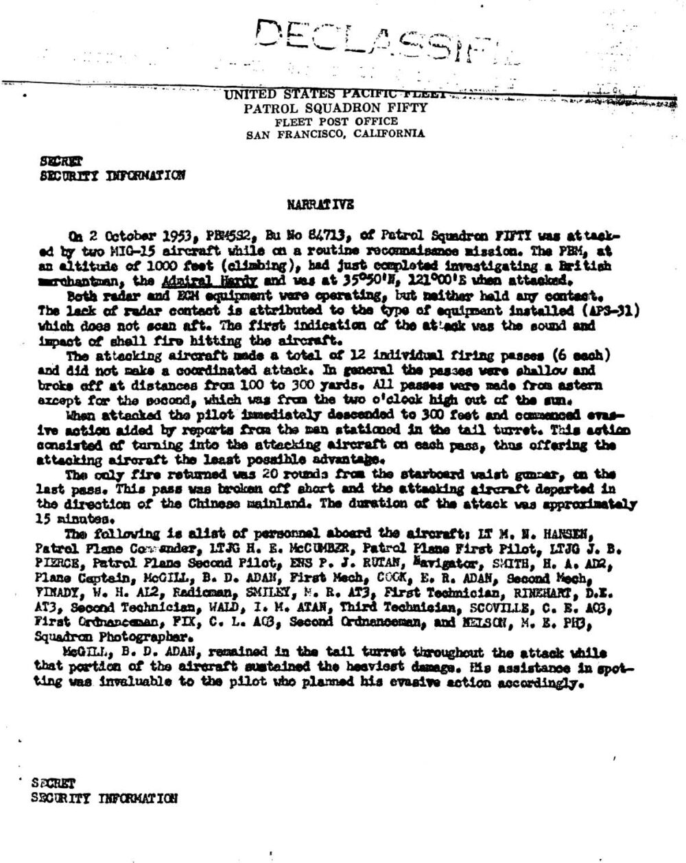 2 MiGs vs. 1 PBM – Mariner/Marlin Association